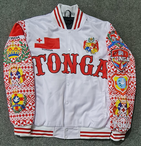 WHITE TONGAN BOMBER JACKET MMT | tokodesigns