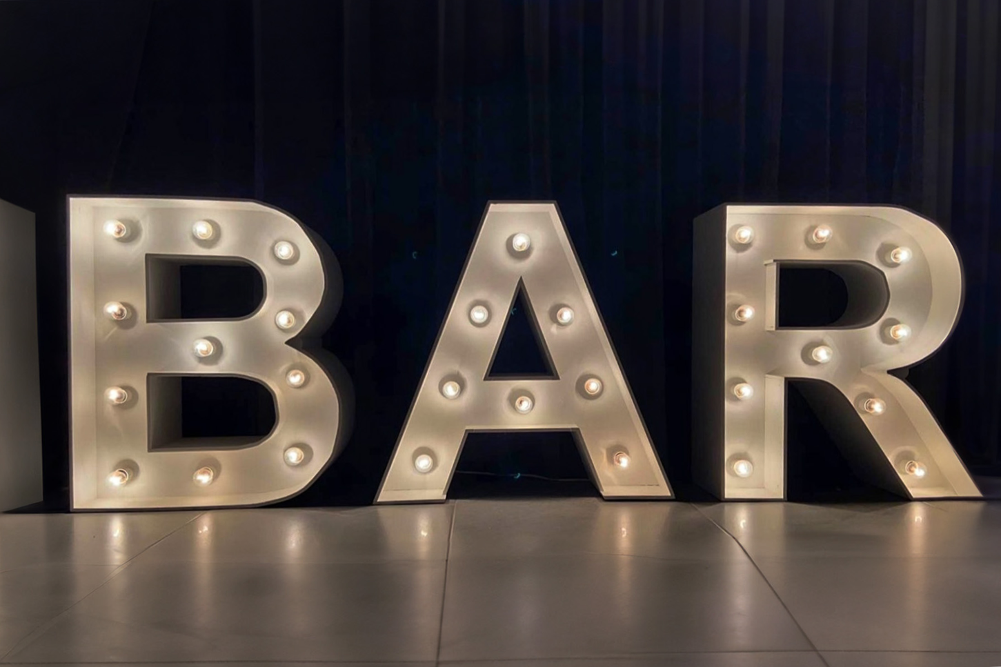 BAR Marquee Light Up Letters | Functions & Events | Perth | Party Hire ...
