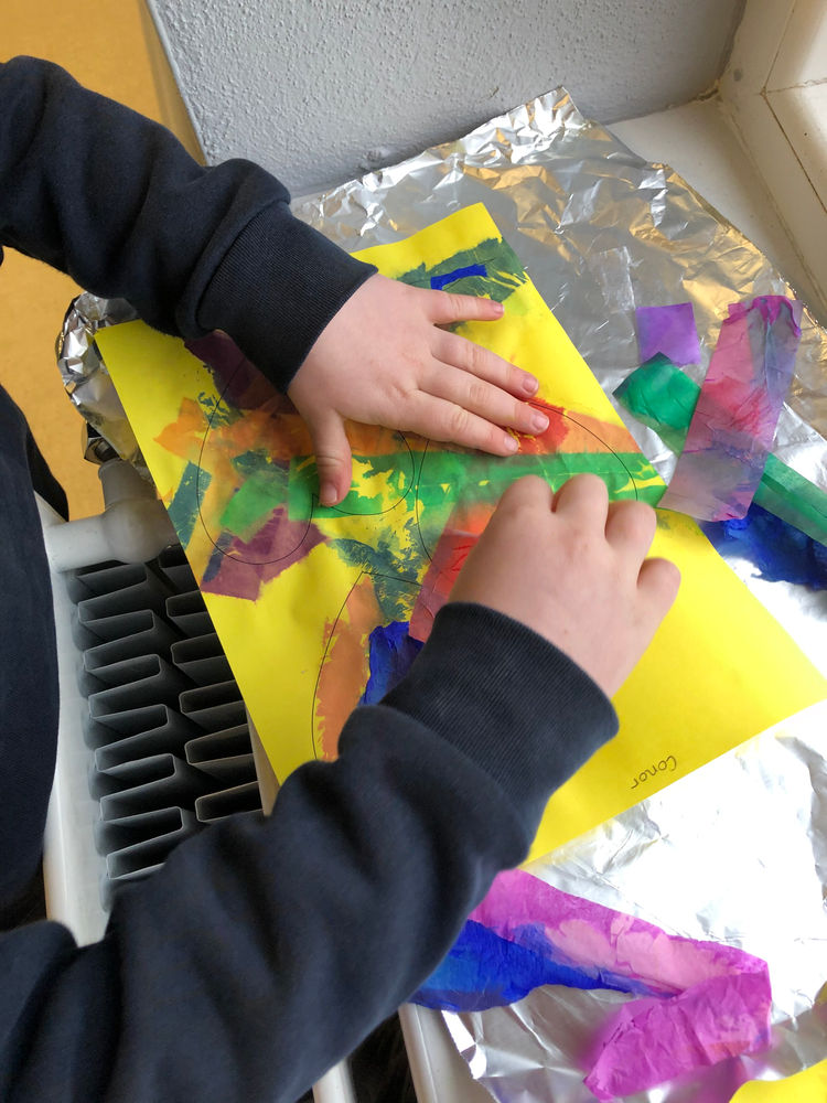 1st Class bleeding crepe paper art