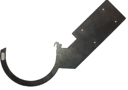 Custom brackets for half round rain gutter