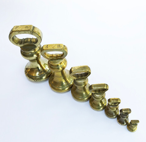 7 Brass Bell Weight set