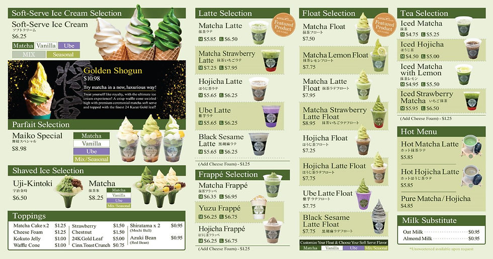 Menu | Matcha