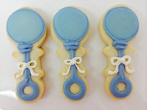 6 Plain Rattle Cookies (color options) | sugarbabiesbakeshop
