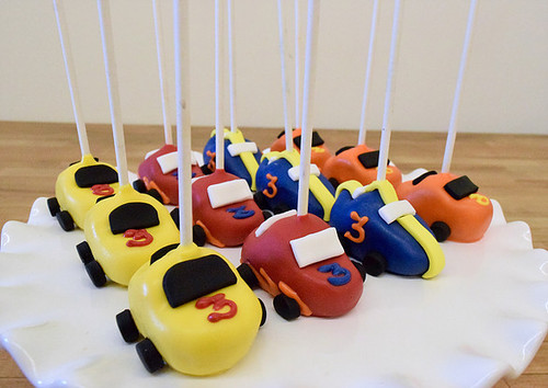 6 Race Car Cake Pops (6 per design) | sugarbabiesbakeshop
