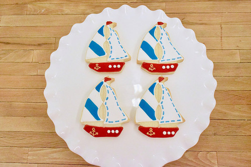6 Sail Boat Cookies | sugarbabiesbakeshop