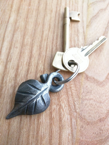 Hand-Forged Leaf Keyring | Iron Leaf Keychain | Hand Forged Wrought ...