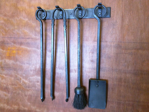 Eye Wall Mounted Fireplace Companion Set | Hand Forged Wrought Ironwork ...