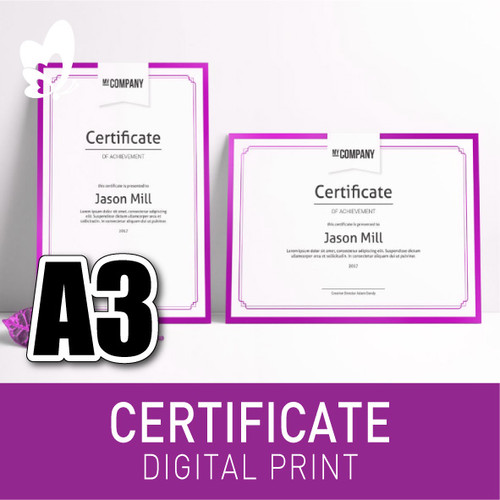 CERTIFICATE PRINT (A3 Digital Print) | vzprint (online)