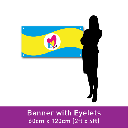 PVC Banner (with Eyelets) - 60cm x 120cm (2ft x 4ft)