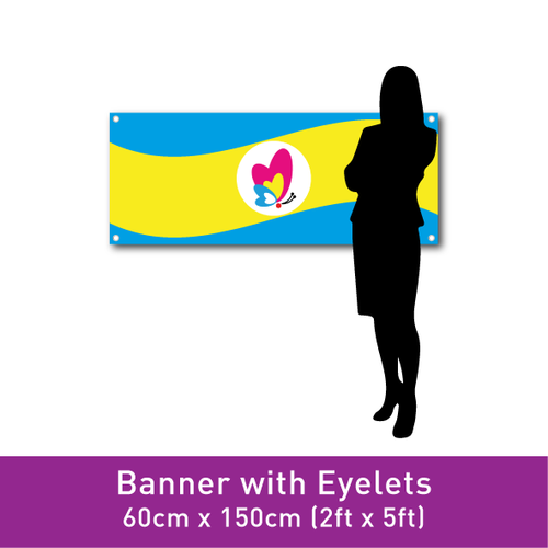 PVC Banner (with Eyelets) - 60cm x 150cm (2ft x 5ft)