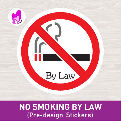 STICKER SIGN - NO SMOKING BY LAW | vzprint (online)