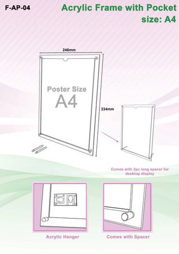 Acrylic Frame with Spacers (Pocket) | vzprint (online)