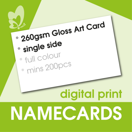 Digital Print Name Cards - 260gsm Gloss Art Card (Single Side)