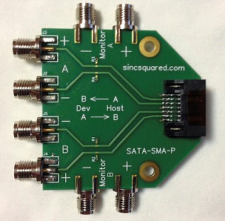 Serial ATA (SATA) to SMA Breakout Board | Sinc-squared Main