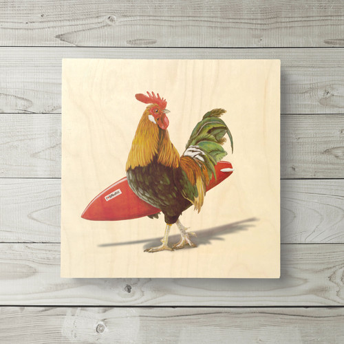 12x12 Surfing Rooster | Artopia Hawaii