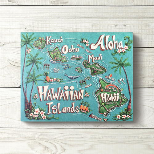 8x10 Hawaiian Islands Sign | Artopia Hawaii