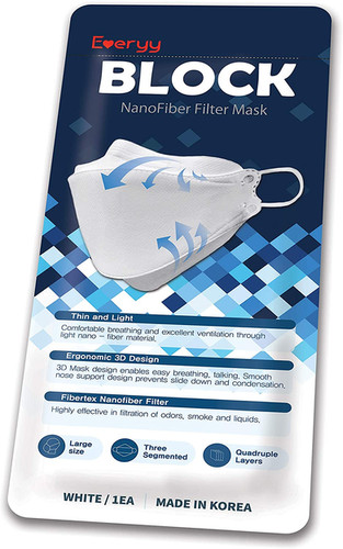 Block Nanofiber Filter Face Mask [White] Made in Korea | Malpurwala