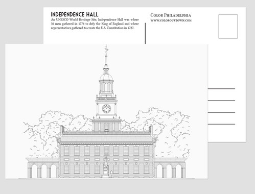 Philadelphia Coloring Postcards - set of 10 | Color Our Town