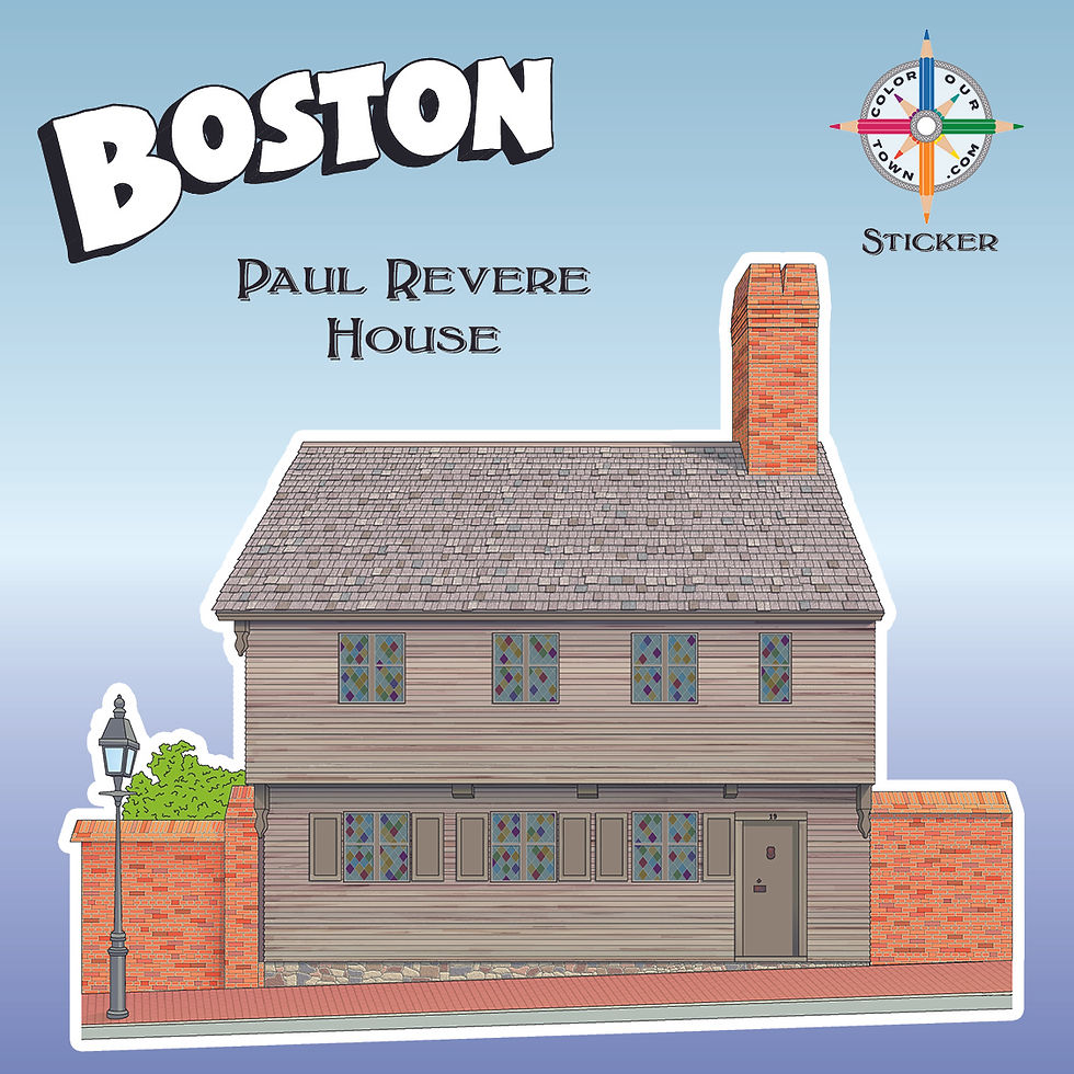 Paul Revere House Sticker | Color Our Town
