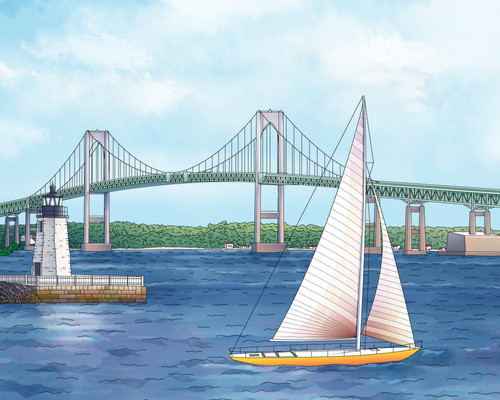 Newport Bridge Art Print | Color Our Town