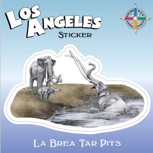 La Brea Tar Pits Sticker Color Our Town