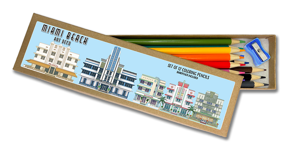 Miami Beach Coloring Pencil Set | Color Our Town