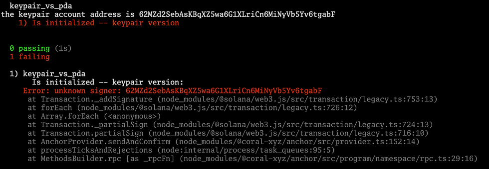 PDA (Program Derived Address) vs Keypair Account in Solana