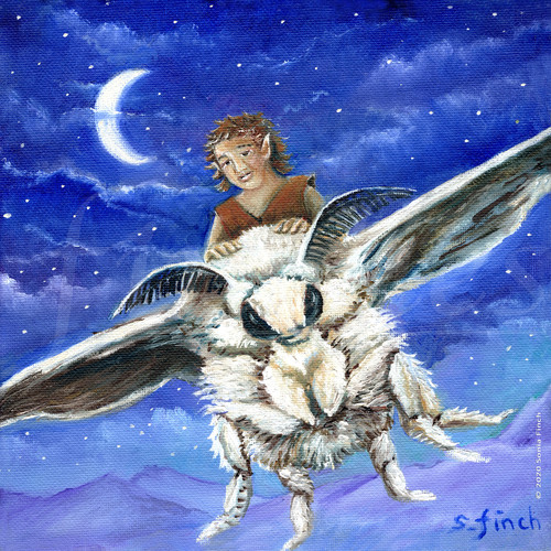 Elf Moth Rider | Limited Edition Giclée Prints | Sonia Finch Art