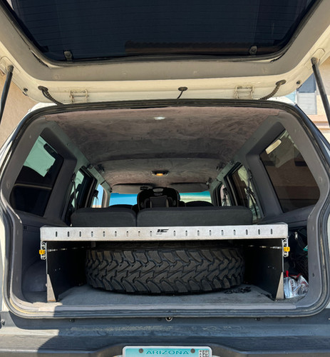 GEN 1 EXPLORER REAR TRUNK SLIDER AND SPARE TIRE MOUNT | Izzy Fab