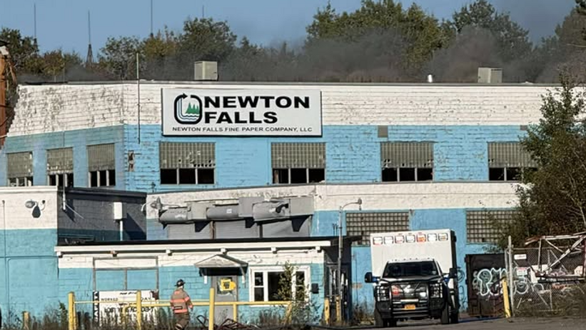 Fire at Newton Falls Paper Mill Closes County Route 60 for hours