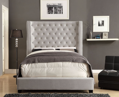 Mirabelle Queen or King Bed in Silver | GF4LESS.COM