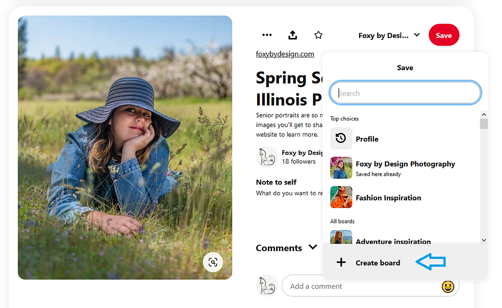 How to Create a Pin Board for Your Portrait Session