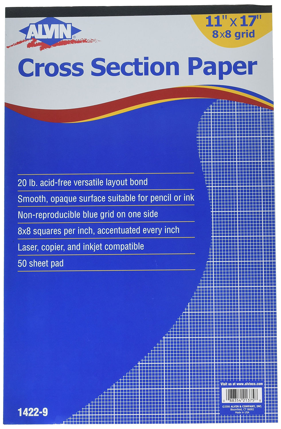 Cross-Section Paper 8x8 Grid, 11x17 | ebbp