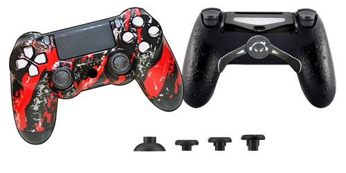 Custom PS4 Rapidfire Controller mit Paddles Camo Rot | Custom Gamer's