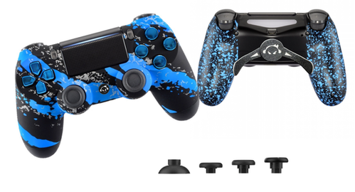 Custom PS4 Rapidfire Controller mit Paddles Camo Blau | Custom Gamer's
