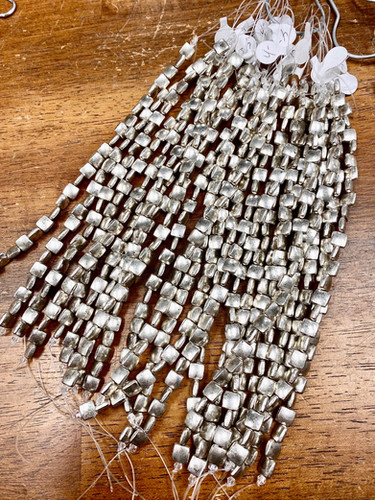 Silver Plated Pewter Tile Bead Strand | The Bead Place