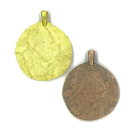 Textured 25mm Organic Round Charm/Pendant 2162 | The Bead Place