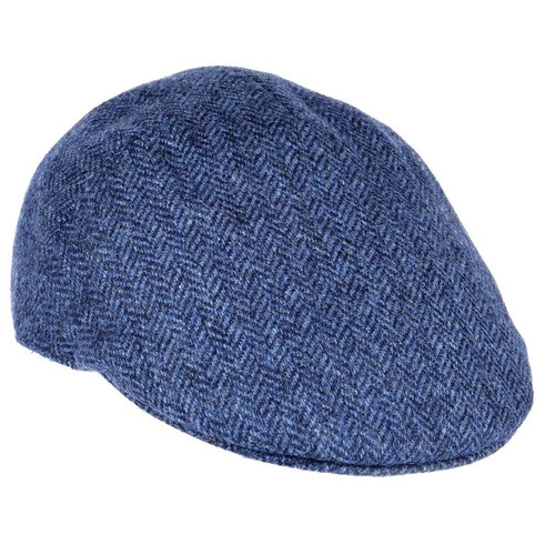 Exeter British Wool Tweed Duckbill Cap in Navy Herringbone by Heather ...