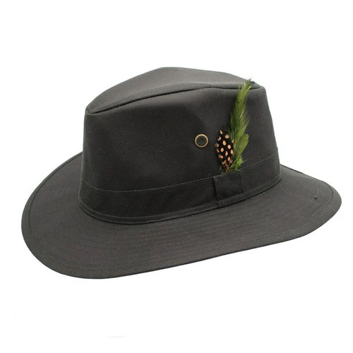 Heather Rambler Wax Trilby Hat in Olive | Henry's of Moreton
