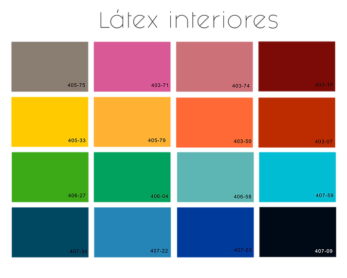 carta colores latex interior | pinturasgarbes