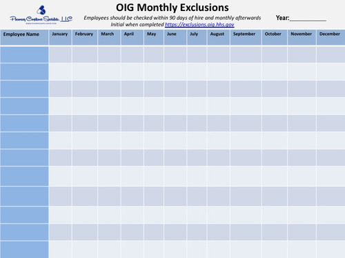 OIG Exclusion List Worksheet | PharmCompliance