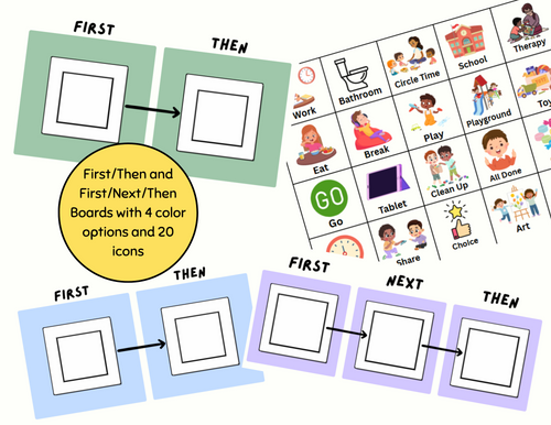 First/Then Boards with Icons - Simple Visual Schedule for School/Home ...