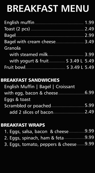 Menu | Red Velvet Cafe