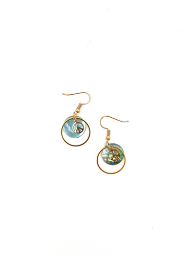Aqua Peace Earrings | Golden Silver Fox