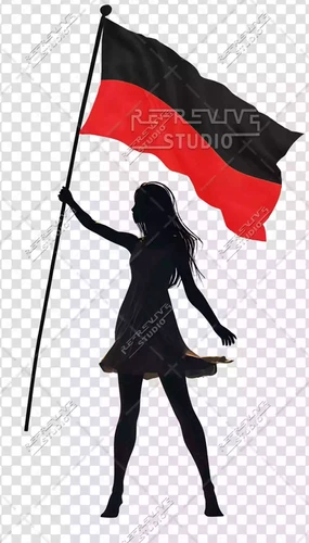 Woman Holding DMK Flag Png - DMK Flag Png, DMK Png, Woman Holding Flag ...