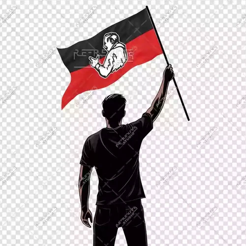 Man Holding AIADMK Flag Png - AIADMK Flag Png, AIADMK Png, Man Holding ...