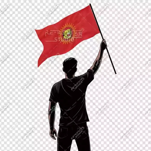 Man Holding NTK Flag Png - NTK Flag Png, NTK Png, Man Holding Png ...