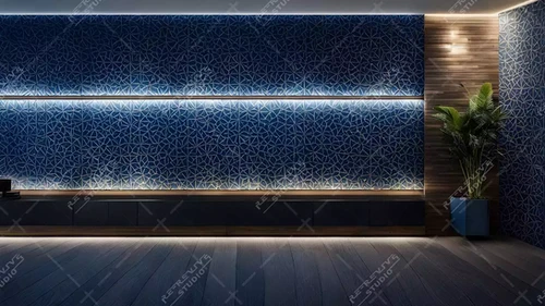 Abstract Blue pattern wall design - Interior Design, Studio Background ...