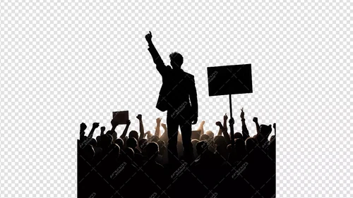 Protesting People Silhouette Png - Crowd Protest Silhouette, People ...