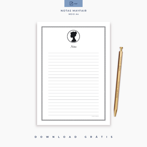 Bloco de Notas Digital Mayfair - ARQUIVO DIGITAL | Papelerrie Atelier